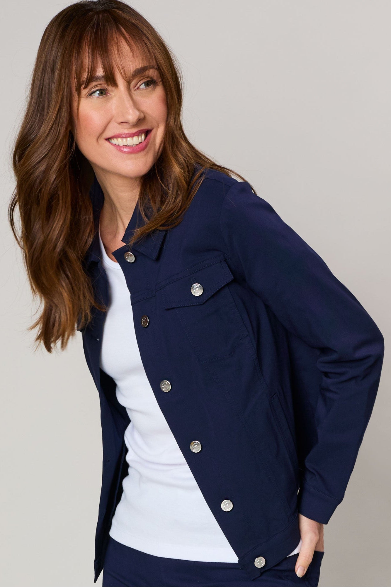 Jean Style Bengaline Jacket Navy – Emreco